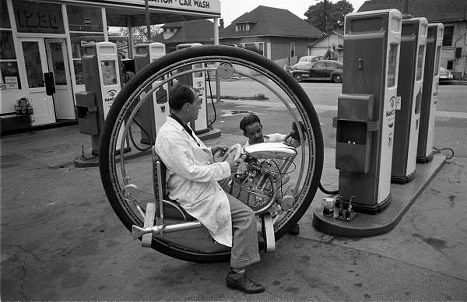 Just A Car Guy: Monowheel circa 1952, photos by Dean Loomis. WW2 was ...