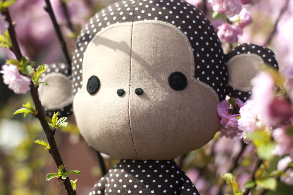 Toy Patterns by DIY Fluffies : Cute monkey doll pattern - sewing project