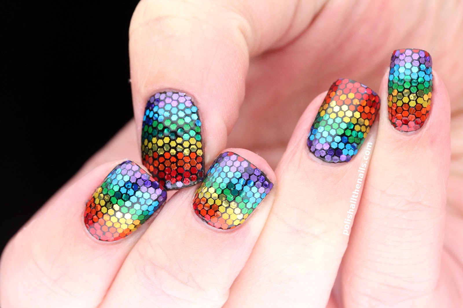 Nail Art: Rainbow Nails, Mixing Matte and Shiny Glitter Together for ...