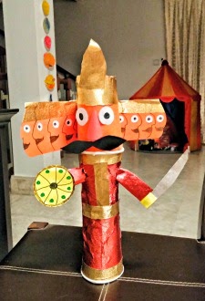 A Creative Project: Making ravana at home for Dussehra