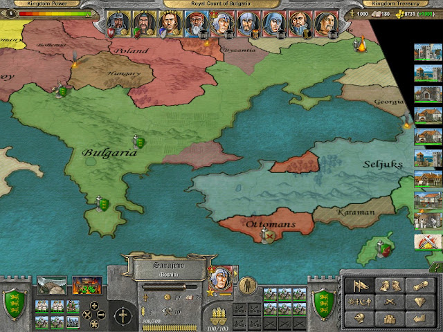 The Best Games Ever: Knights of Honor - Political Map Screen