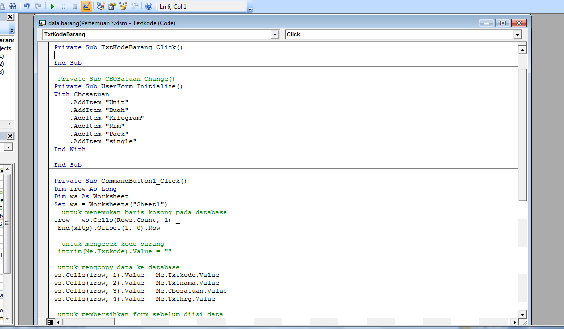 Cara Membuat Form Isian Data dengan Macro atau VBA pada Microsoft Excel