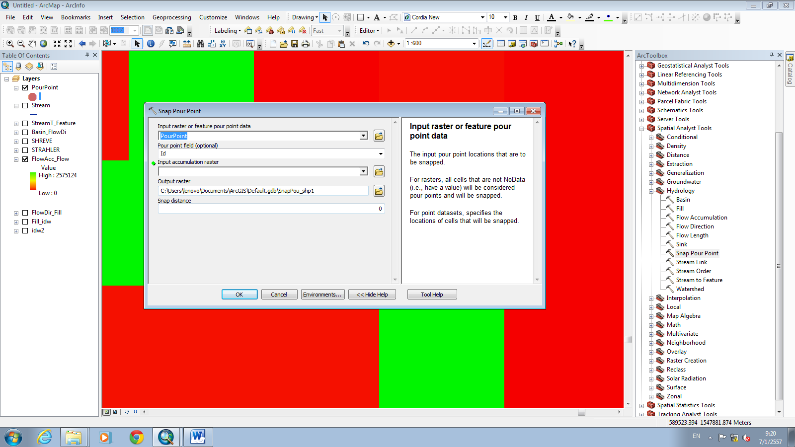 วิธีการใช้โปรแกรม ArcMap 10: 7.การวิเคราะห์แบบจำลองทางอุทกศาสตร์ ...
