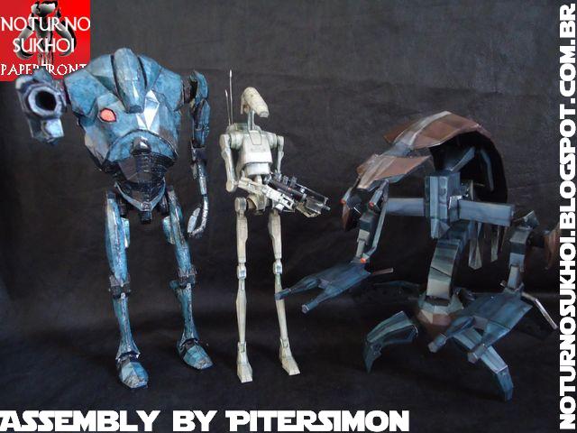 Noturno Sukhoi: Star Wars Battledroid-B1 2° Version_Papercraft