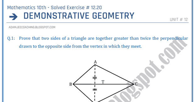 Adamjee Coaching: Demonstrative Geometry - Exercise 12.20 - Mathematics ...