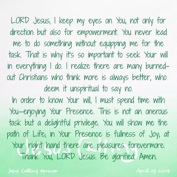 Bakers' Blessings: Jesus Calling prayer - April 23