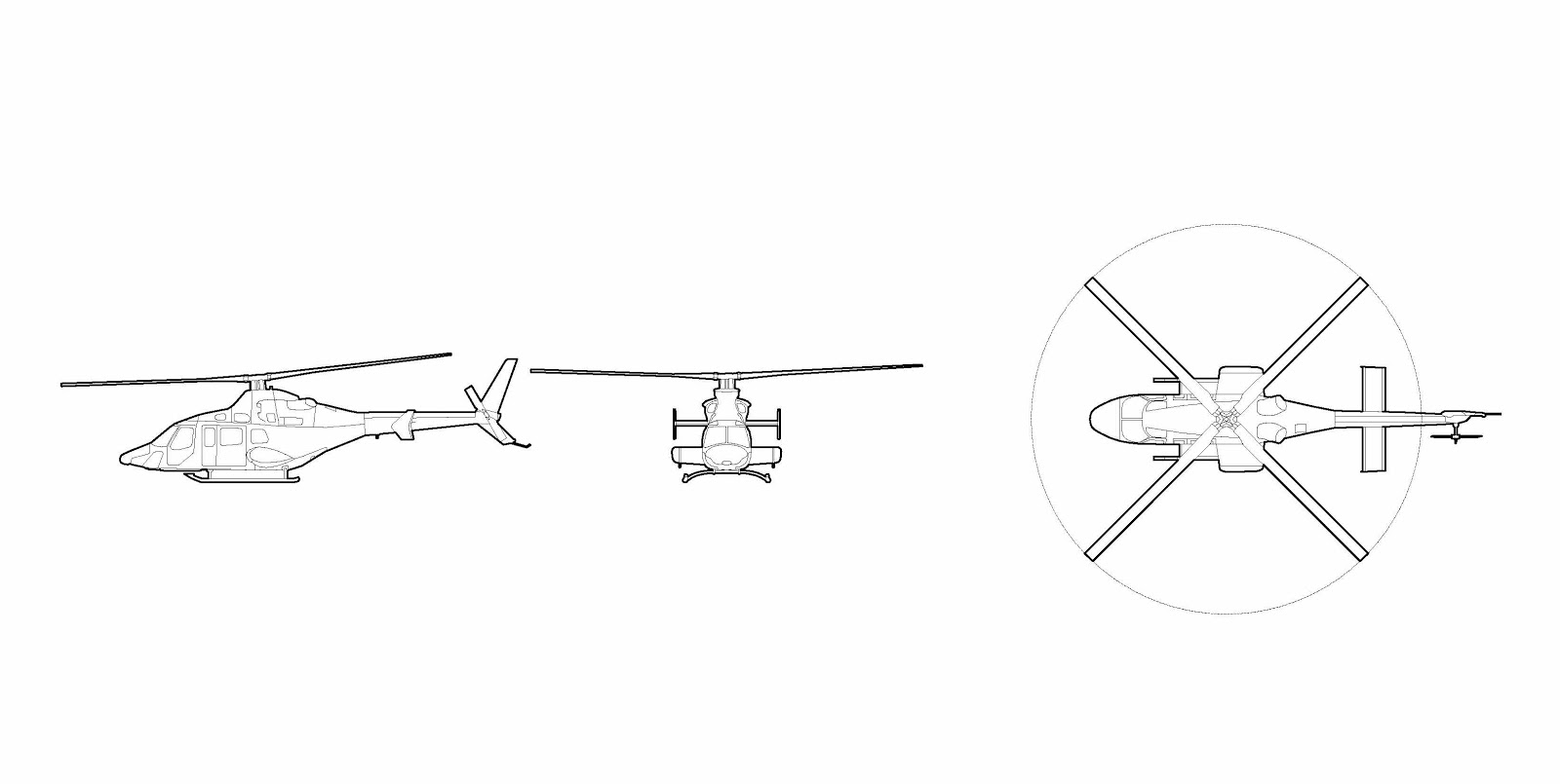 ARCHITECTURAL BLOCKS - custom cad blocks for autocad: Bell 430 helicopter