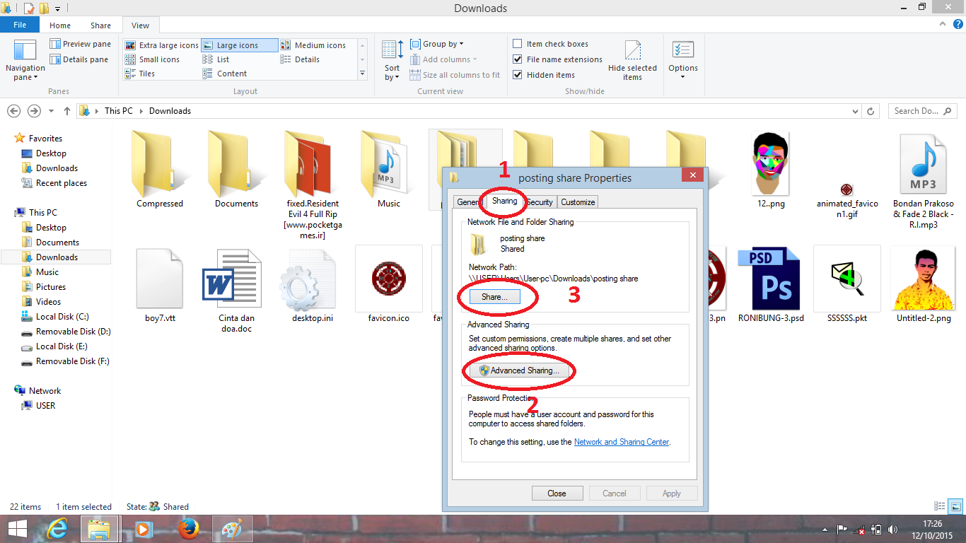 cara share file menggunakan jaringan LAN - TANGAN PELAJAR