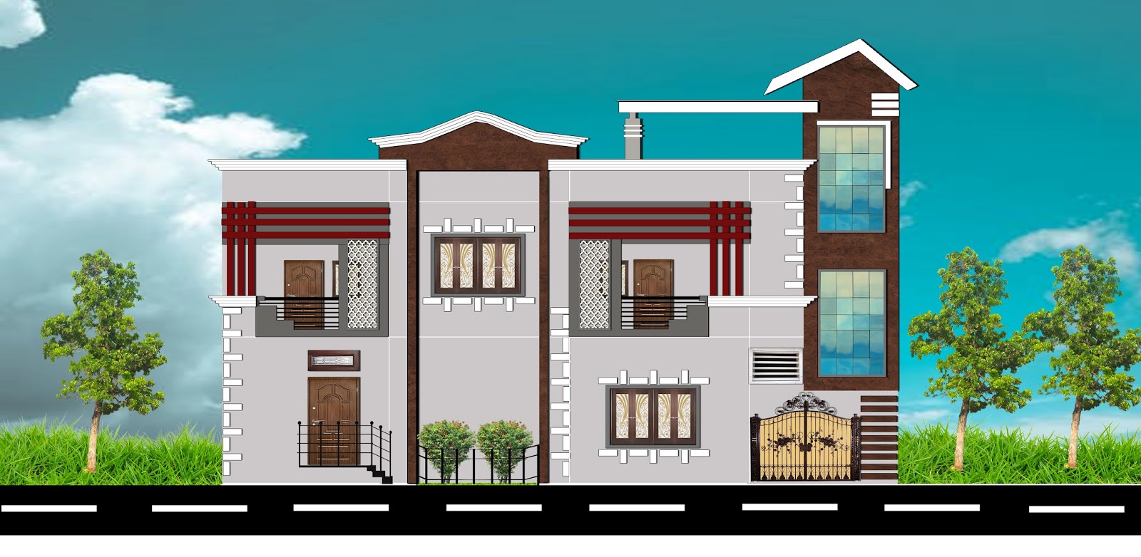 Ansari Architecture Designer Building Drafting & Designing: 3d Front ...