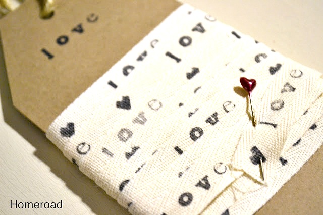 Hand Printed Vintage Valentine Ribbon