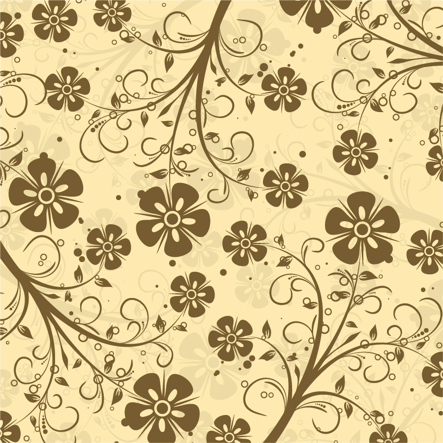 Free Vector がらくた素材庫 シックな花柄の装飾パターン Decorative Floral Pattern Vector イラスト素材