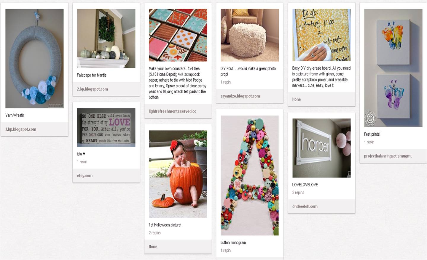 My Messmerized Life: Pinterest Project Update