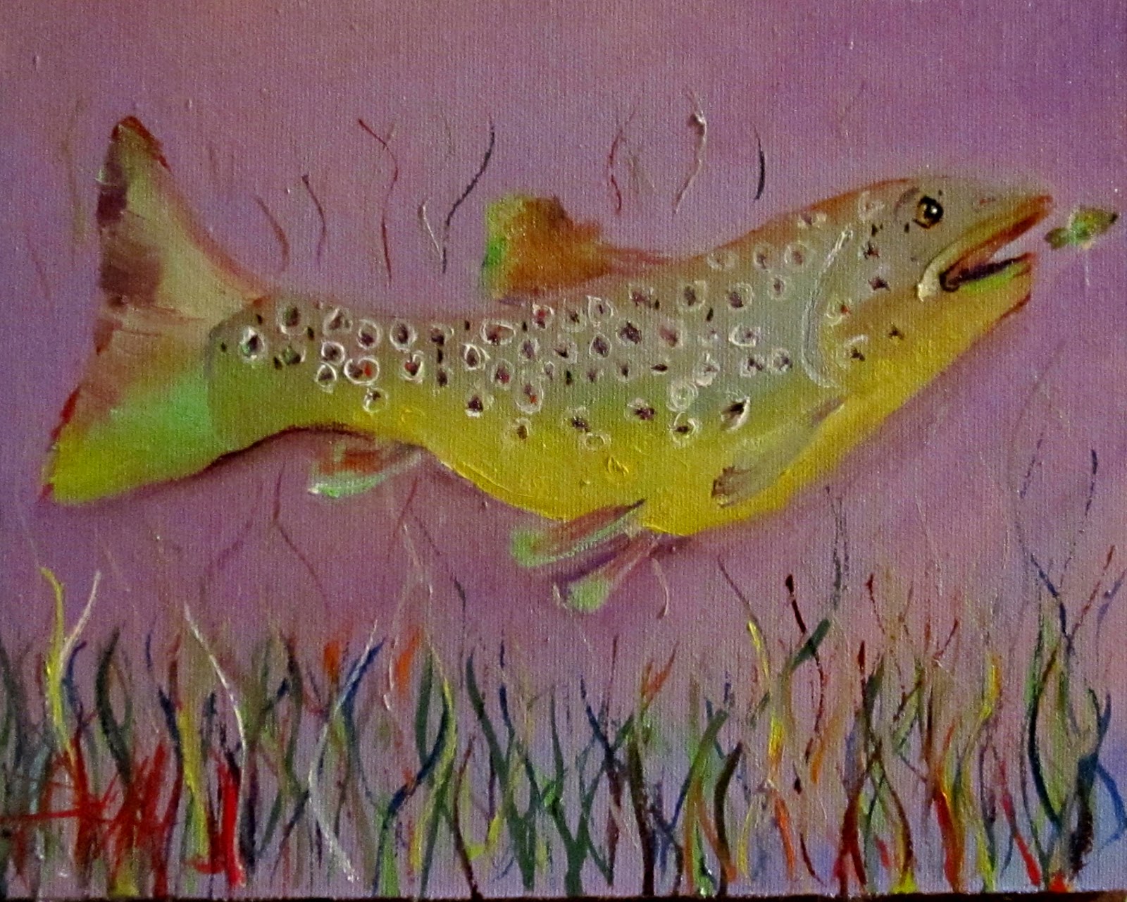 Painting of the Day, Daily Paintings by Delilah: Irish Brown Trout,fish art
