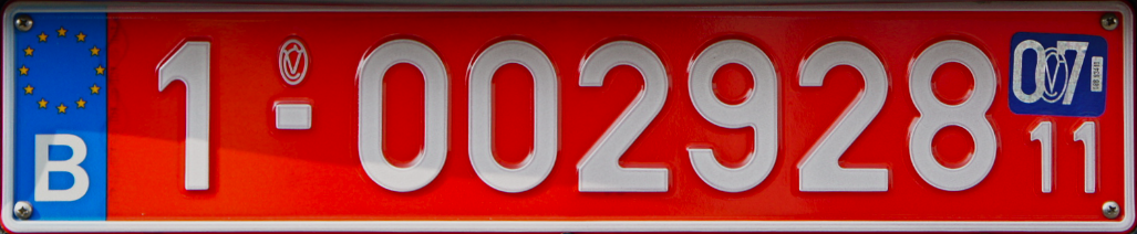Belgian Licence Plates: Belgian European licence plates