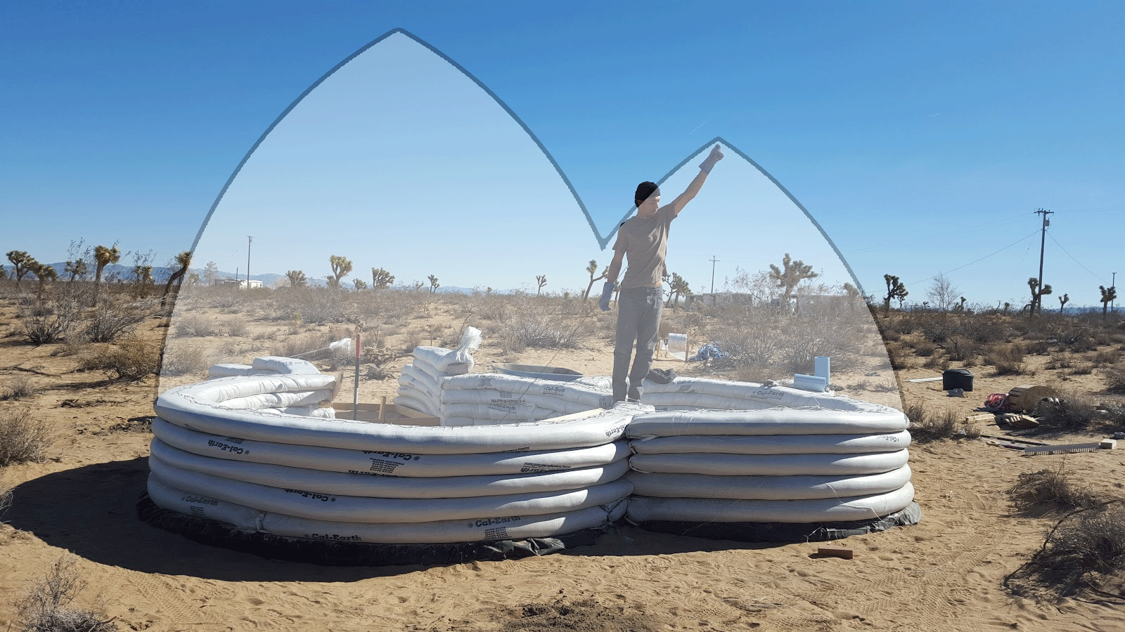 Scott's Superadobe Build Across Time: because: Geometry