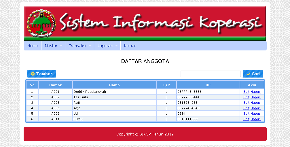 Sistem Informasi Koperasi dengan PHP dan Mysql - Information and Technology