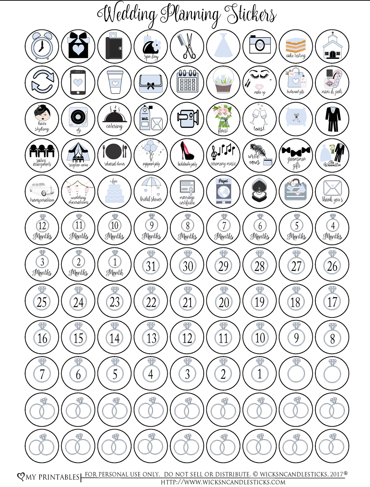 WicksnCandlesticks : The Ultimate Wedding Stickers for Your Wedding Planner