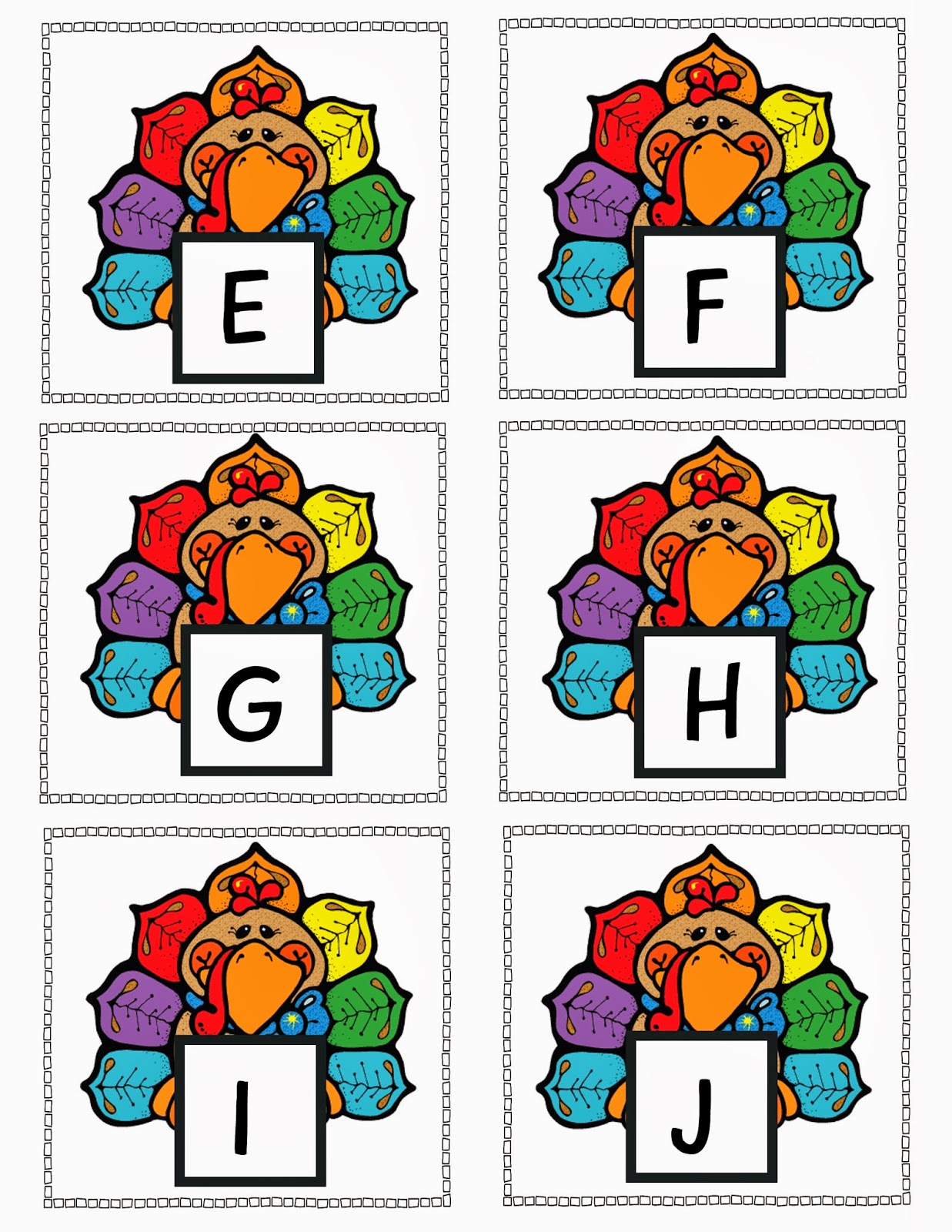 Thank You freebie! Turkey ABC uppercase and lowercase letter match with ...