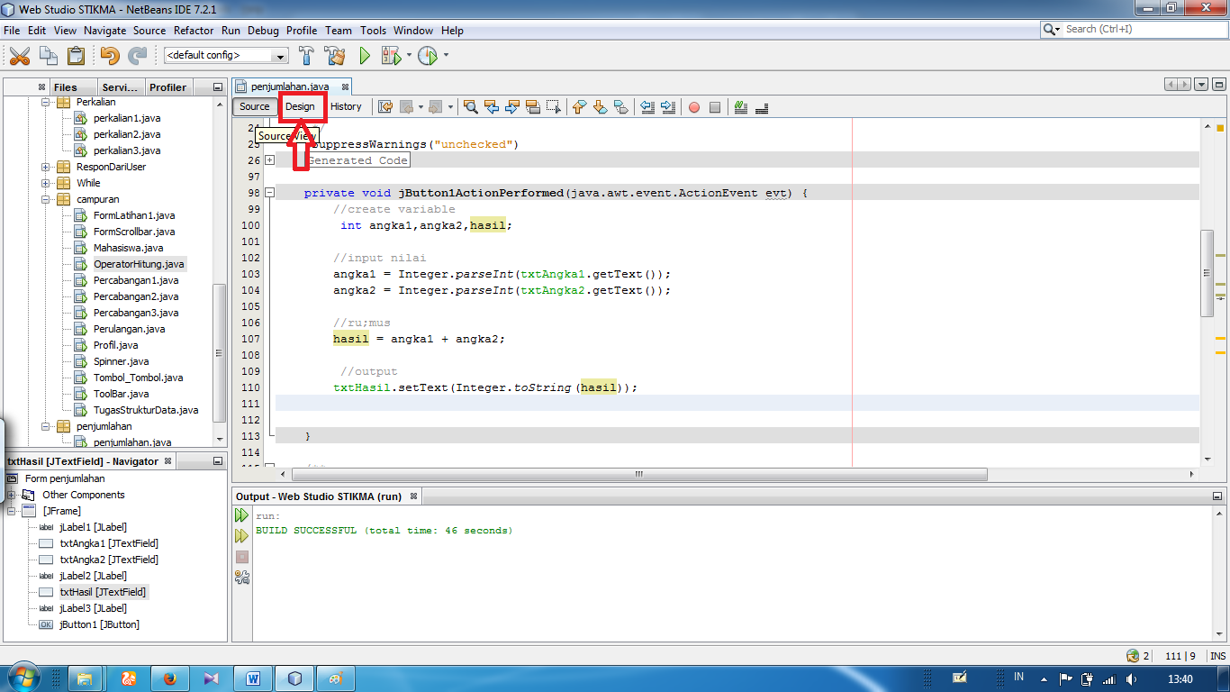 Contoh Program Penjumlahan Java Netbeans ~ Materi Java Pemula