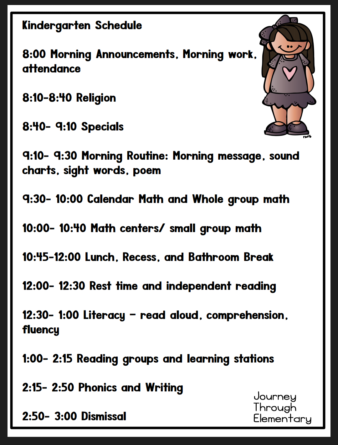 Journey Through Elementary: What do we do all day? - Our Kindergarten ...