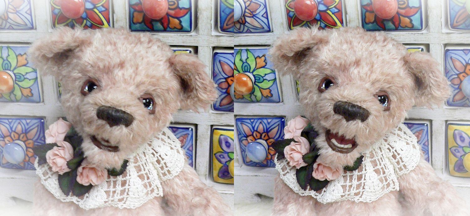 Megan's Tiny Treasures: Nellie - Open Mouth Teddy Bear Workshop