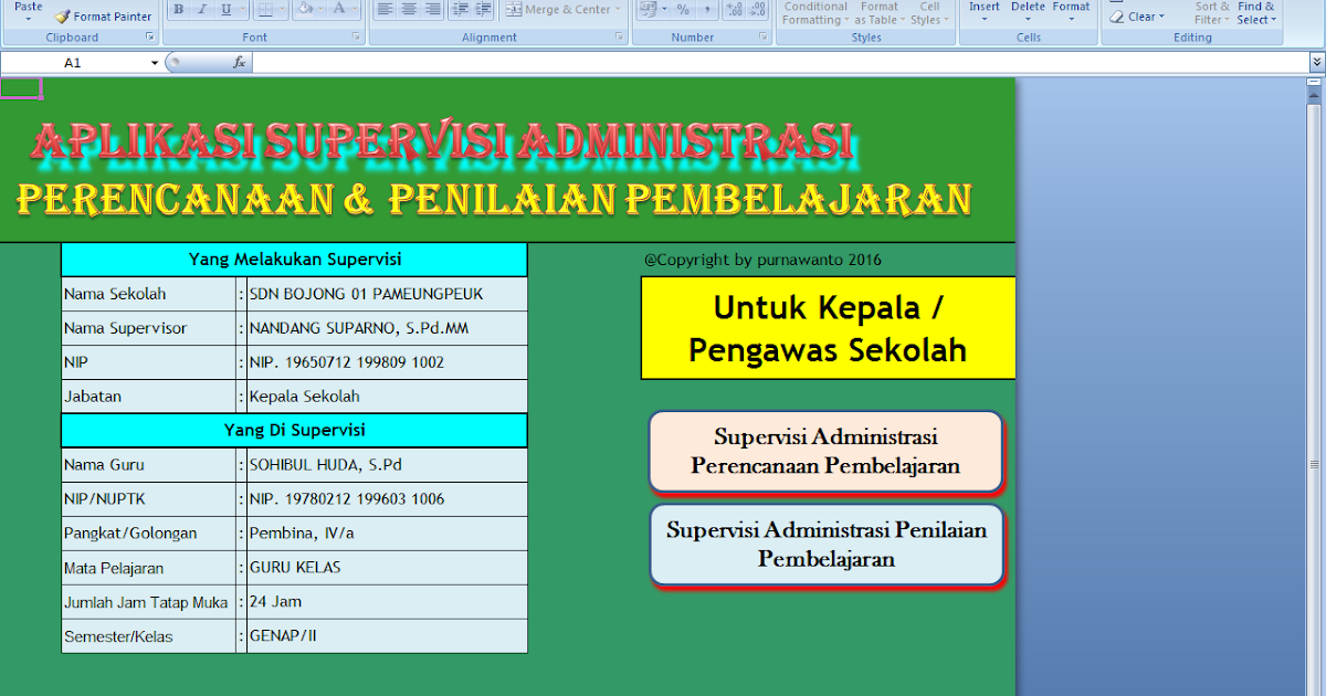 Download Format Supervisi Kelas Terbaru dengan Menggunakan MS. Office ...