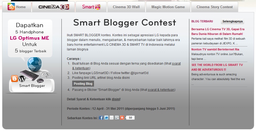 korean ARTIST style: Congrats ya buat Pemenang Smart Blogger dari LG