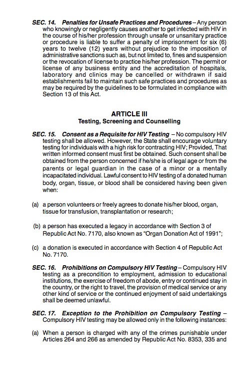 RA 8504: Philippine AIDS Prevention and Control Act of 1998 ~ Living ...
