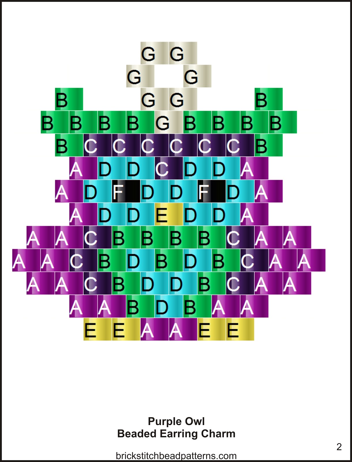 Brick Stitch Bead Patterns Journal: Purple Owl Brick Stitch Beaded ...