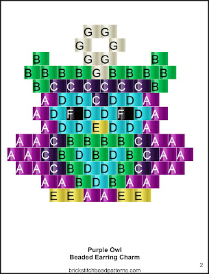 Brick Stitch Bead Patterns Journal: Purple Owl Brick Stitch Beaded ...