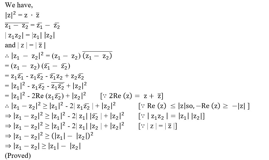 For Any Complex Number Z1 Z2 Prove That Z1 Z2 ≥ Z1 Z2 Mmr Cse