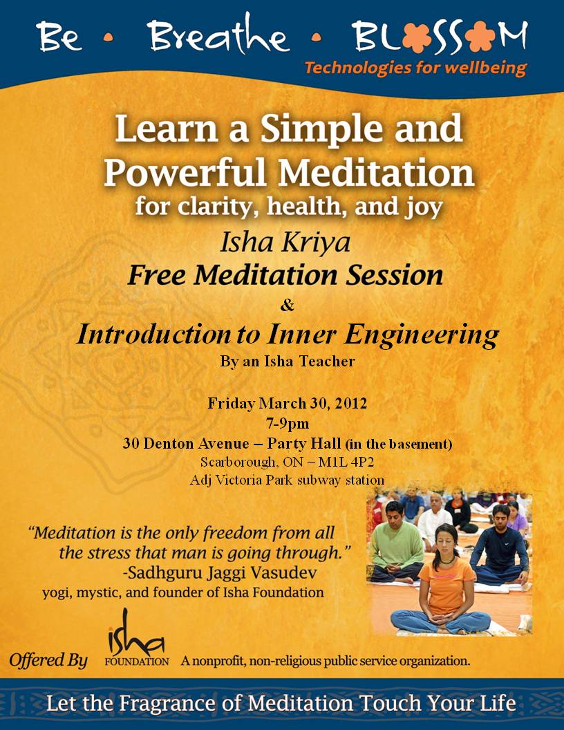 Isha Toronto: *FREE* Meditation & Introduction to Inner Engineering on ...