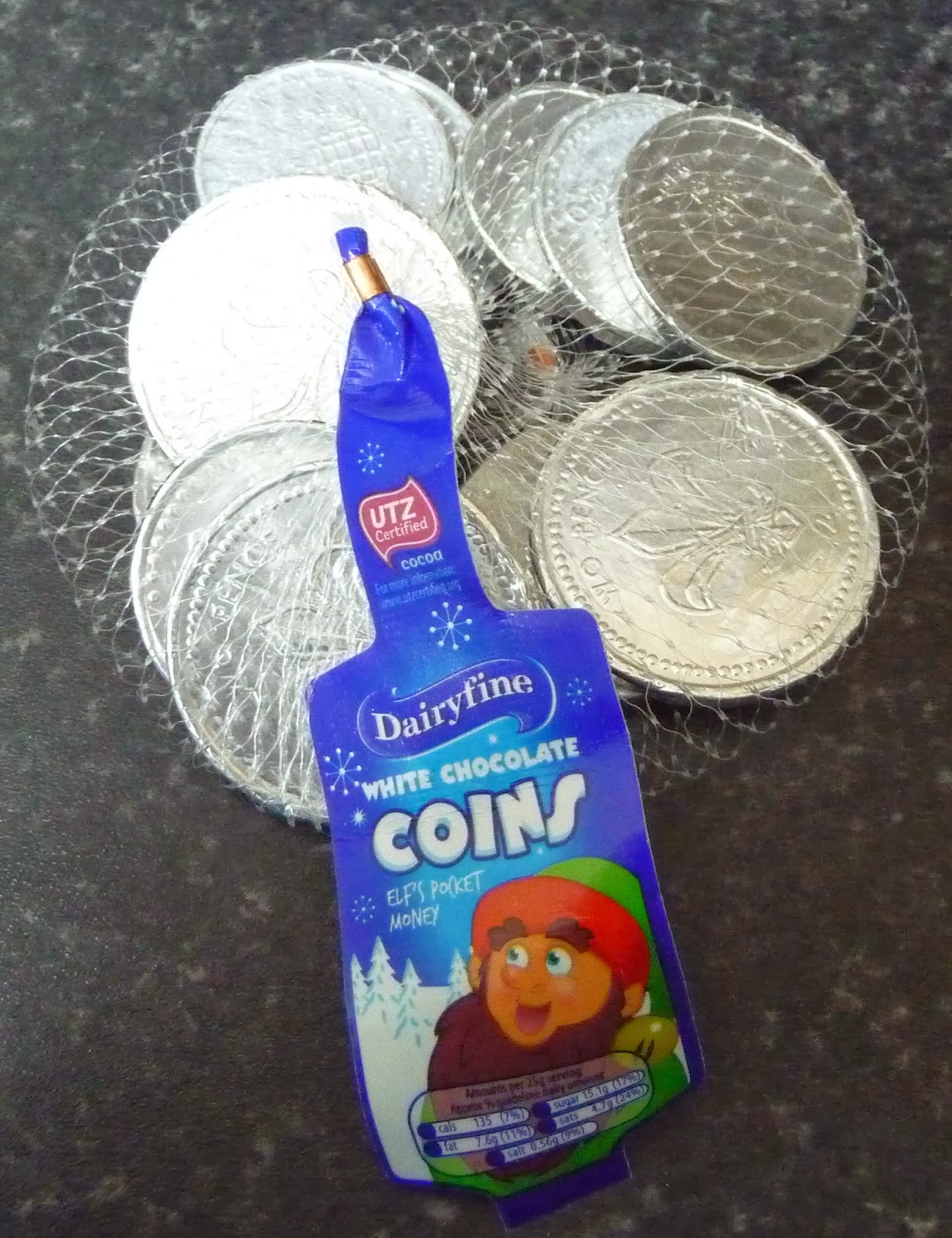 Something to look forward to: Dairyfine Coins: White chocolate