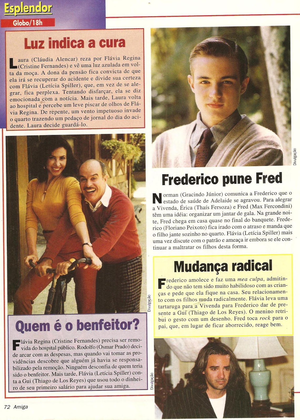 revista amiga & novelas: ESPLENDOR - REDE GLOBO - 2000