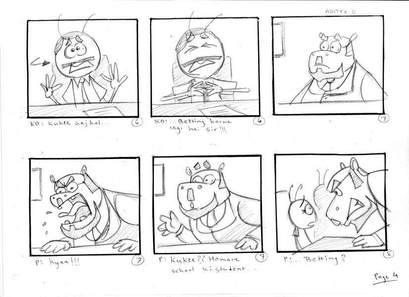 AdityaCreates: Storyboard for 2D animated funny series.