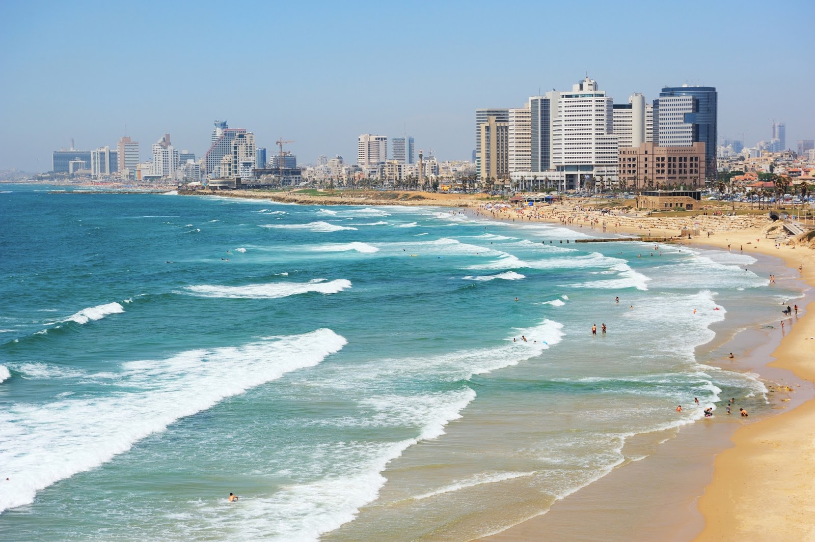Banco de Imágenes Gratis: Vista de la playa y costa en Tel-Aviv Israel