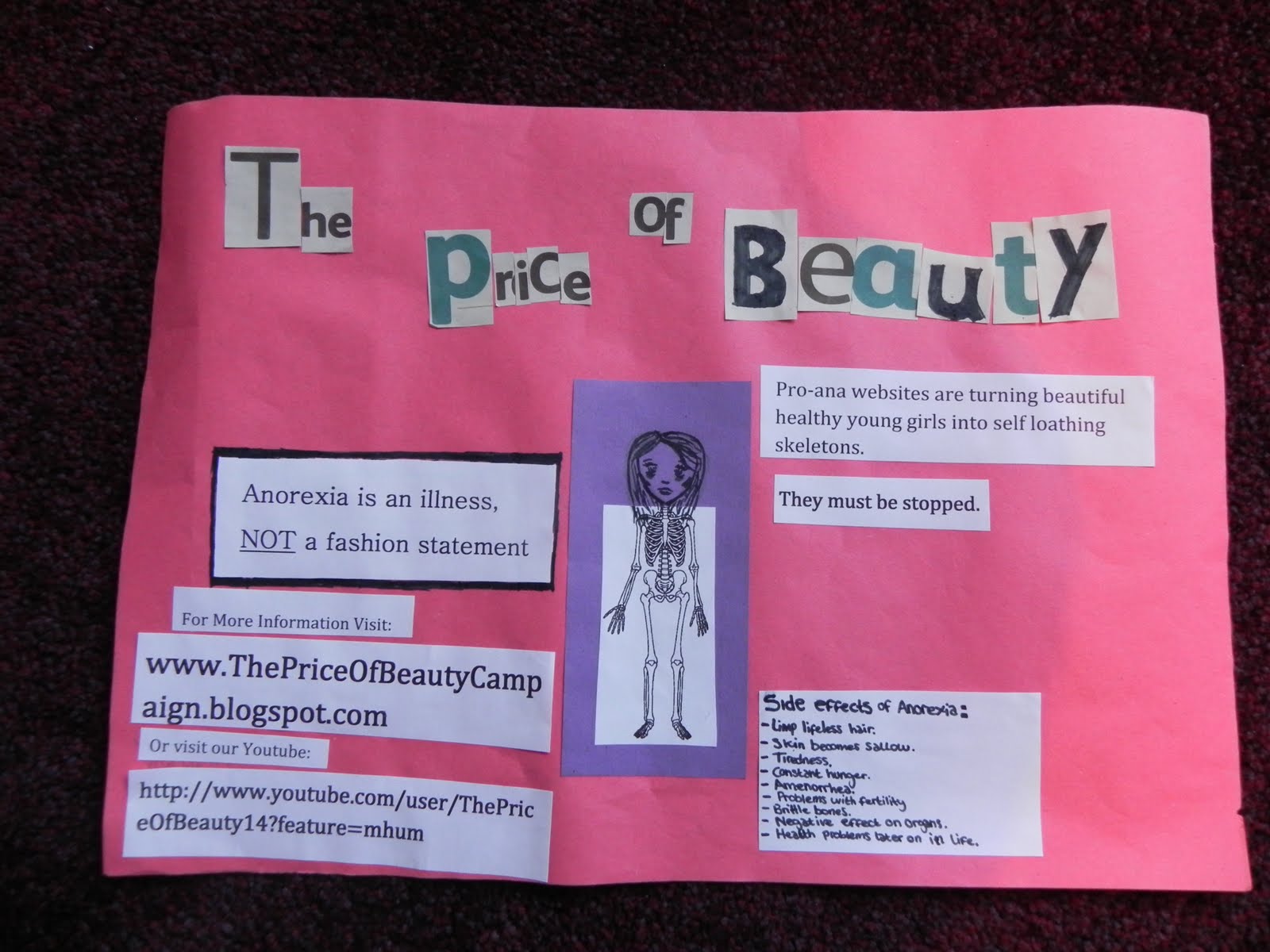 ThePriceOfBeauty: A poster about Anorexia