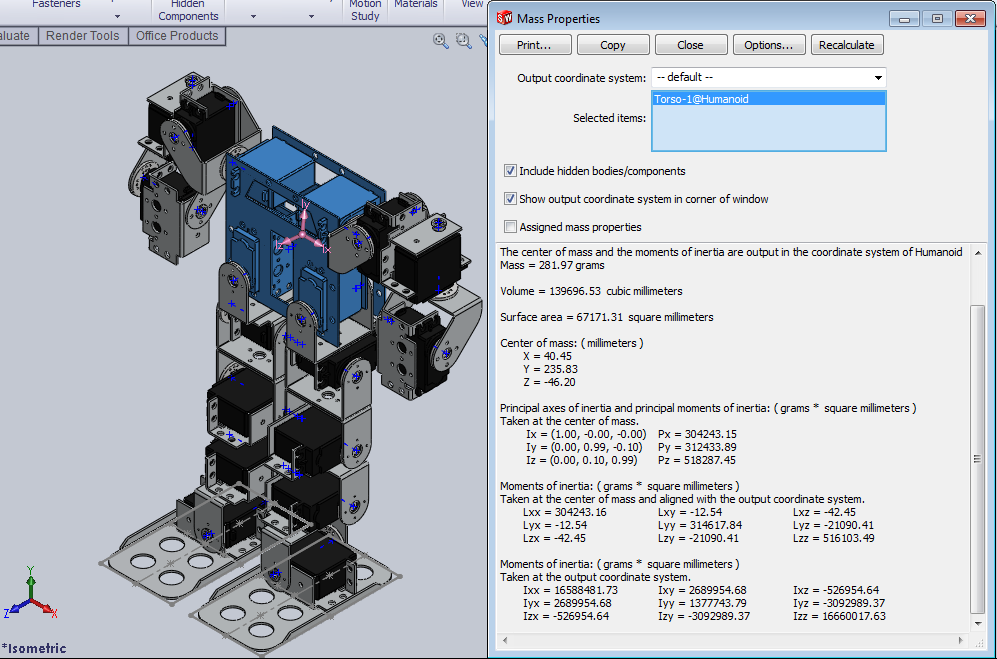Embedded Programmer: Simulation of a humanoid robot