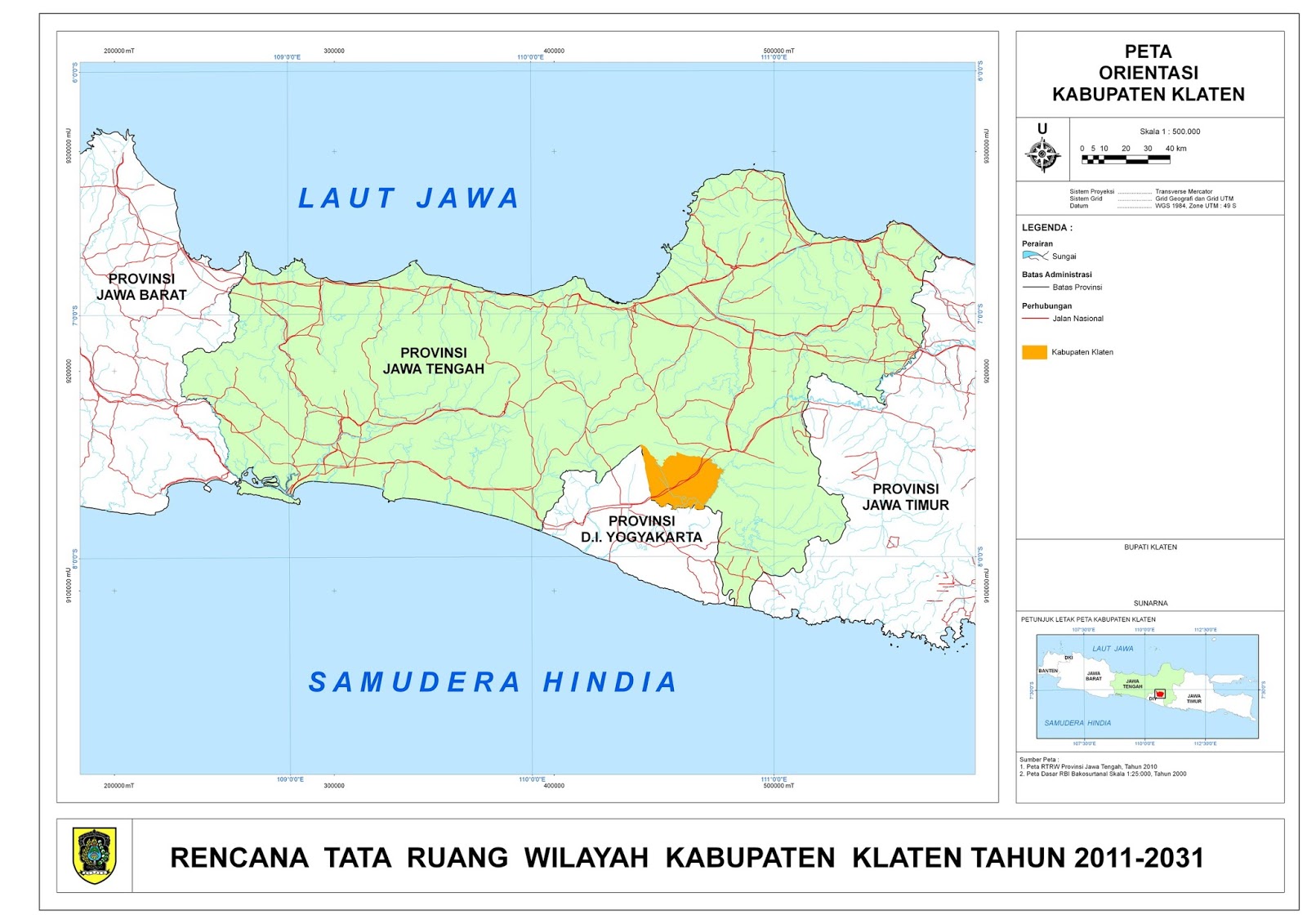 Peta Lengkap Indonesia: Peta Orientasi Kabupaten Klaten