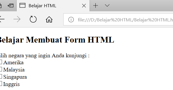 Penggunaan Dan Penulisan Tag Input Type Checkbox Dalam Form Html Mas Abdi