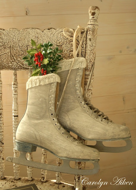 Shabby in love: Ice skate christmas decor
