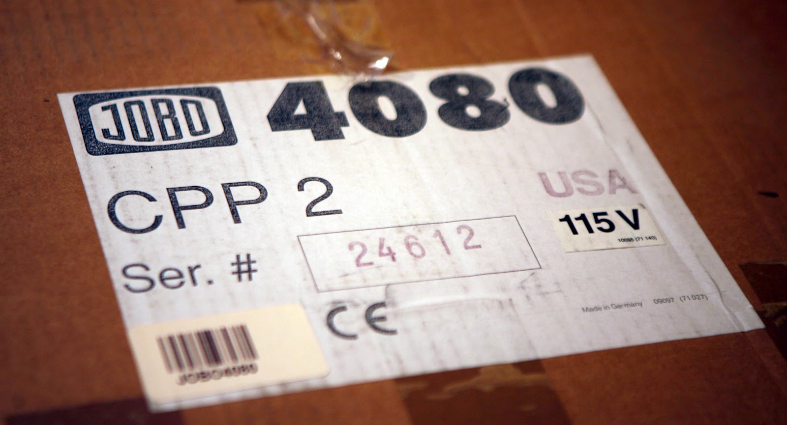 CatLABS Jobo outlet news blog: BRAND NEW Jobo CPP2 processor, SN 24XXX ...