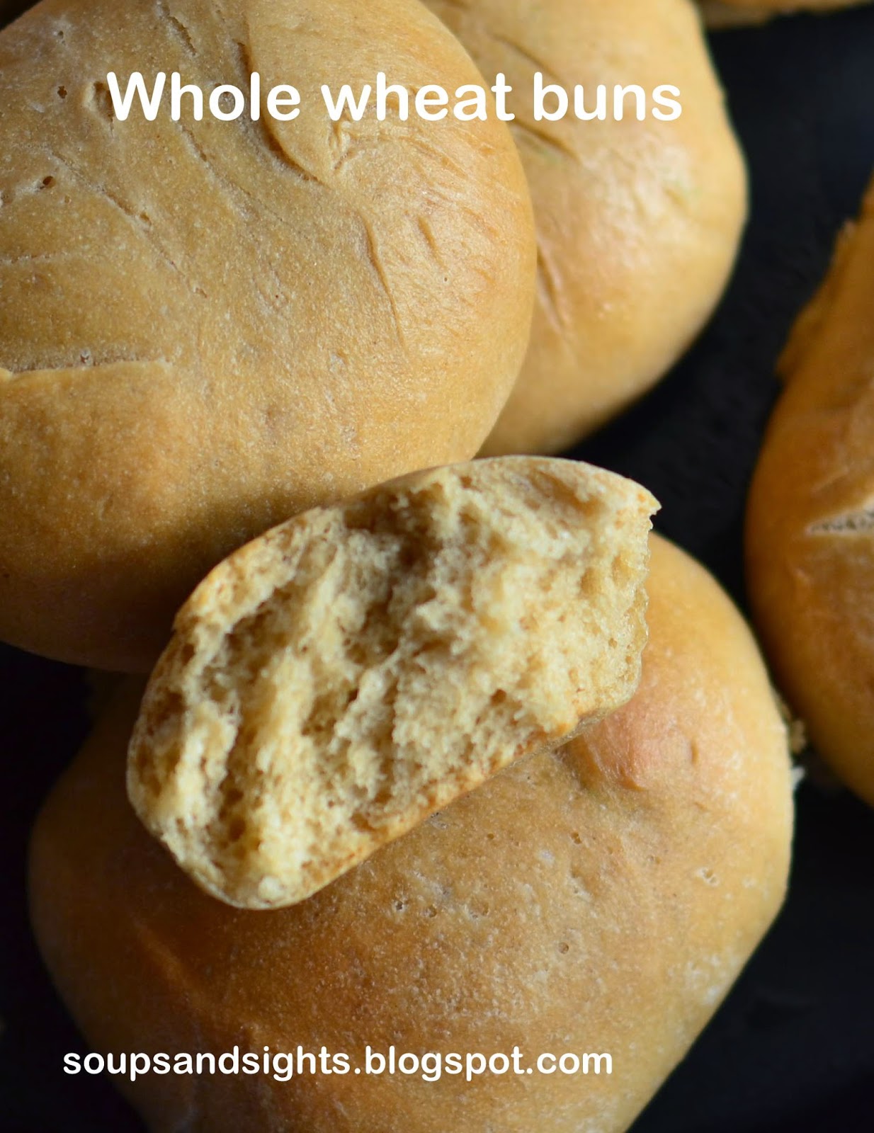 SoupsAndSights: 100% Whole wheat Vegan buns