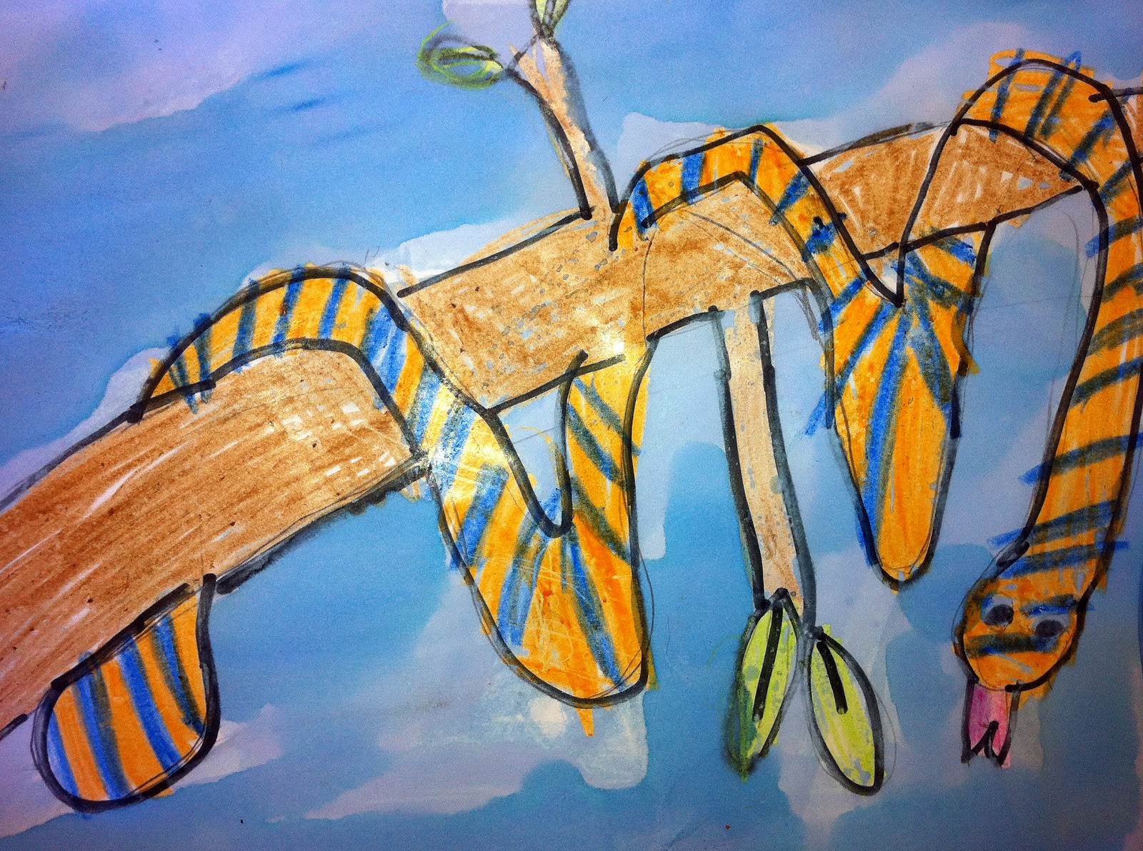 Sacred Heart art room: Snakes on a tree branch