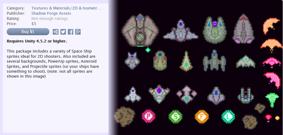 Shadow Forge Assets: Retro2D Space Shooter Sprite Pack