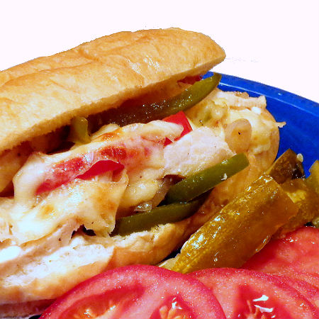 One Perfect Bite: Chicken Cheesesteak Hoagies