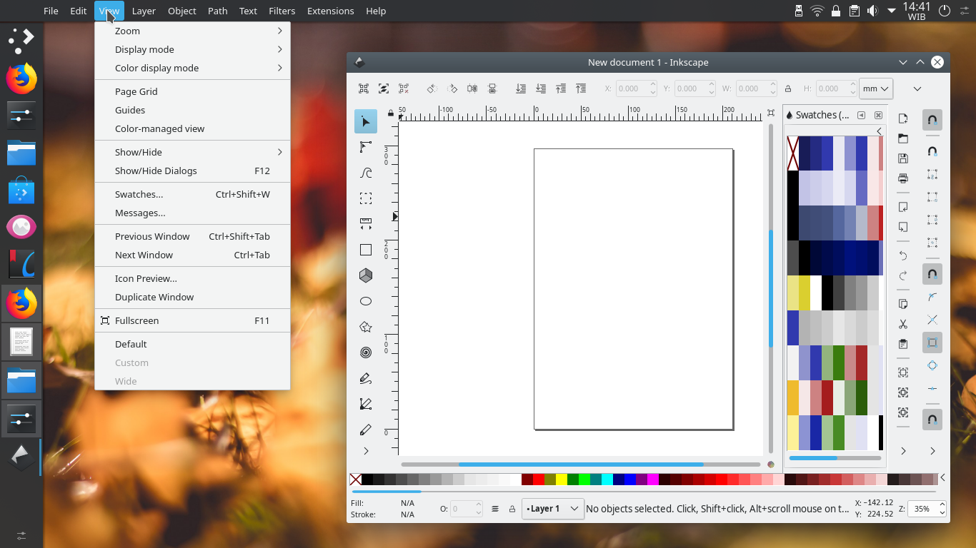 KDE Plasma Desktop + Vertical Panel + Global Menu