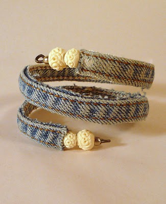 Recycled Denim Jeans Bracelet Tutorials / The Beading Gem