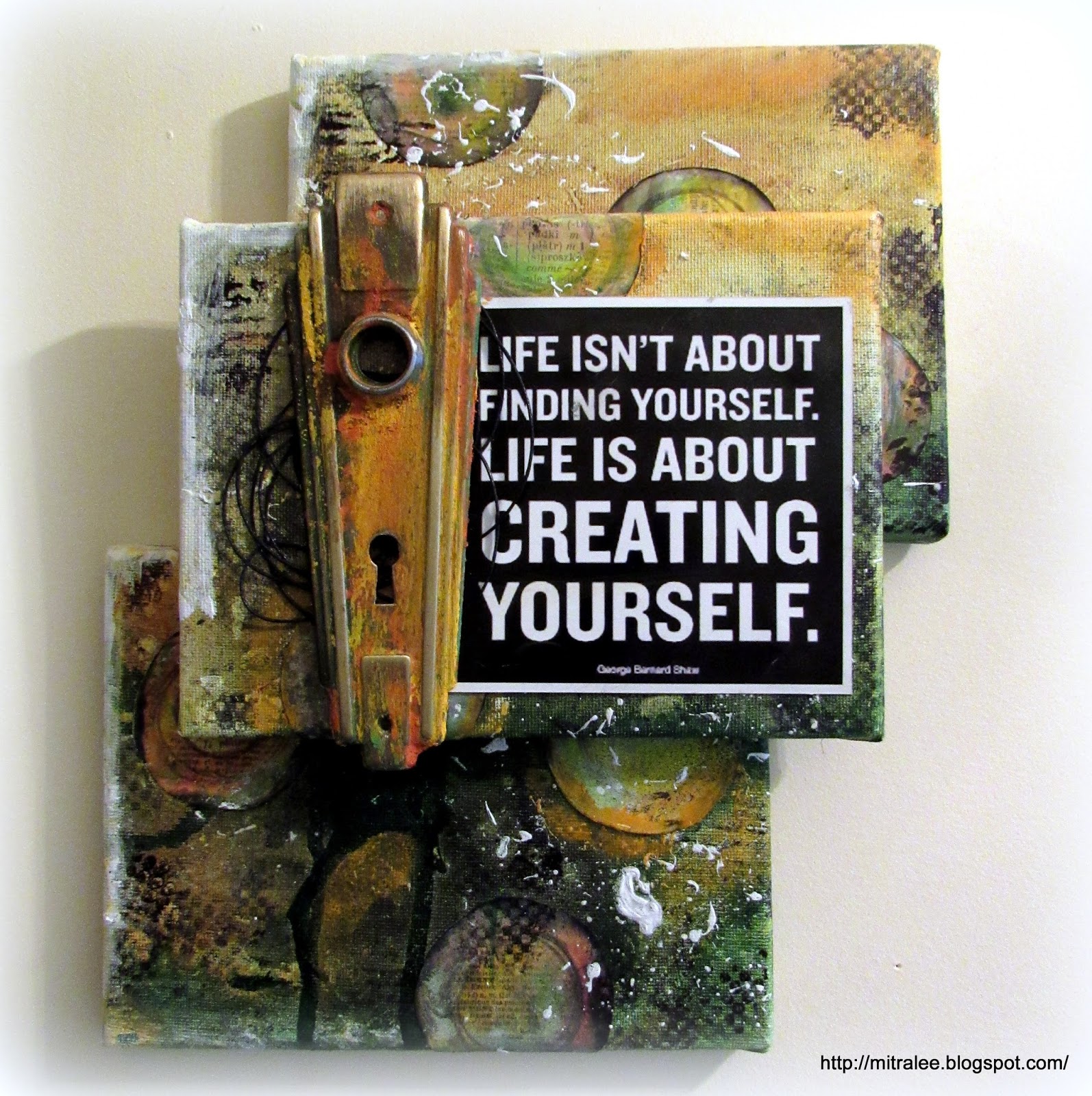 Mitralee: Upcycled Grandma Skip Rose Paintings, Hardware, and Rivets