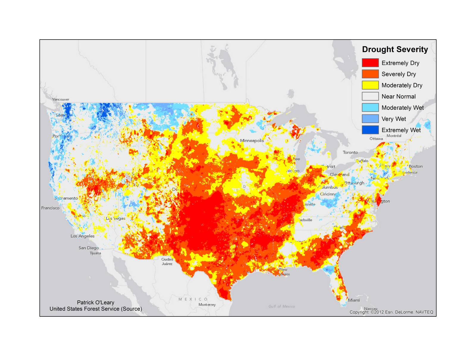 Environmenal Hazards : Servere Drought Map